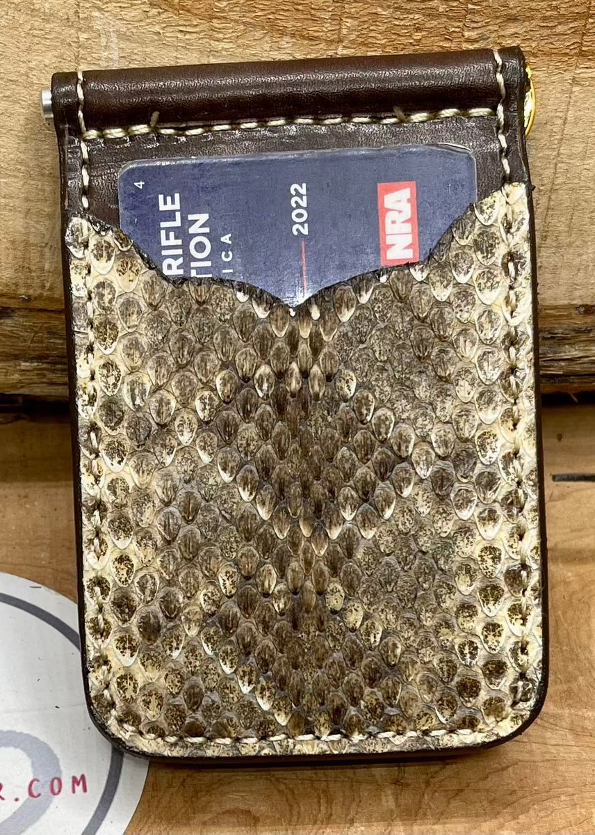 Custom Rattlesnake/Python Money Clip Wallet Busted B Leather